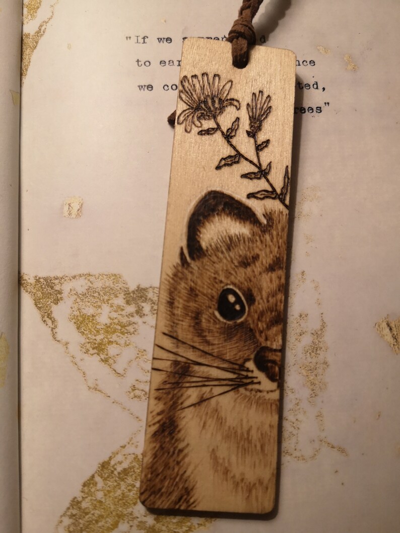 Woodland Animal Wooden Bookmark Badger Fox Stoat Owl - Etsy UK