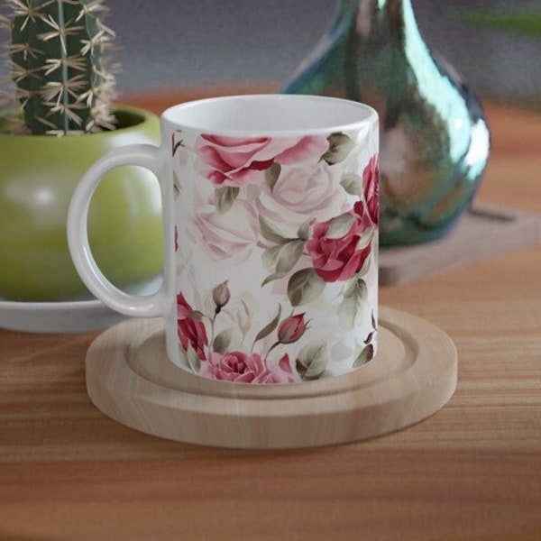 Red Rose Tea Cup - Etsy