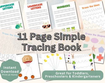 Printable Tracing Worksheet Bundle Alphabet Number Letter Color Shape ...