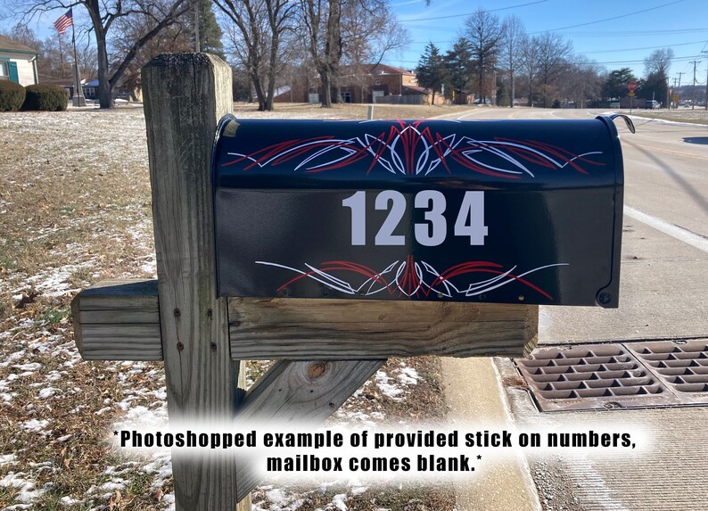 Pinstriped Mailbox numbers Included Hotrod Rockabilly - Etsy