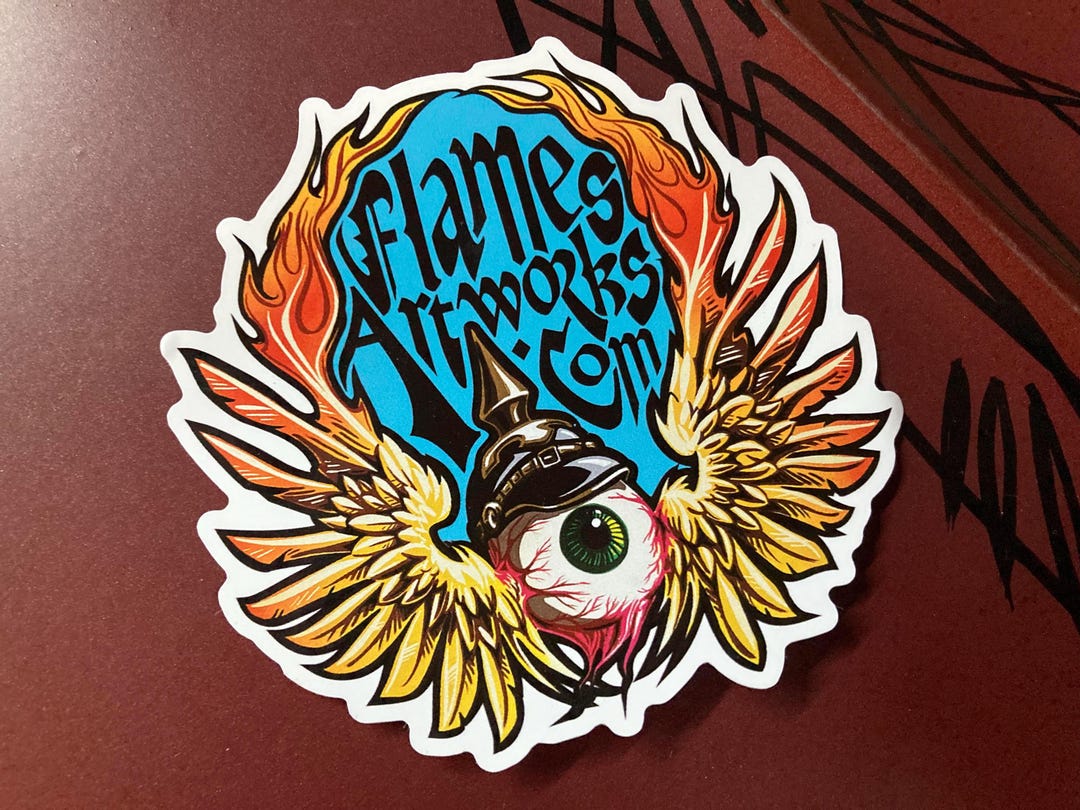 Gothic German Pickelhaube Flying Eyeball Lowbrow Art Sticker - Etsy