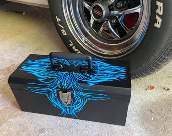 Blue Pinstripe Toolbox Hotrod Rockabilly - Etsy
