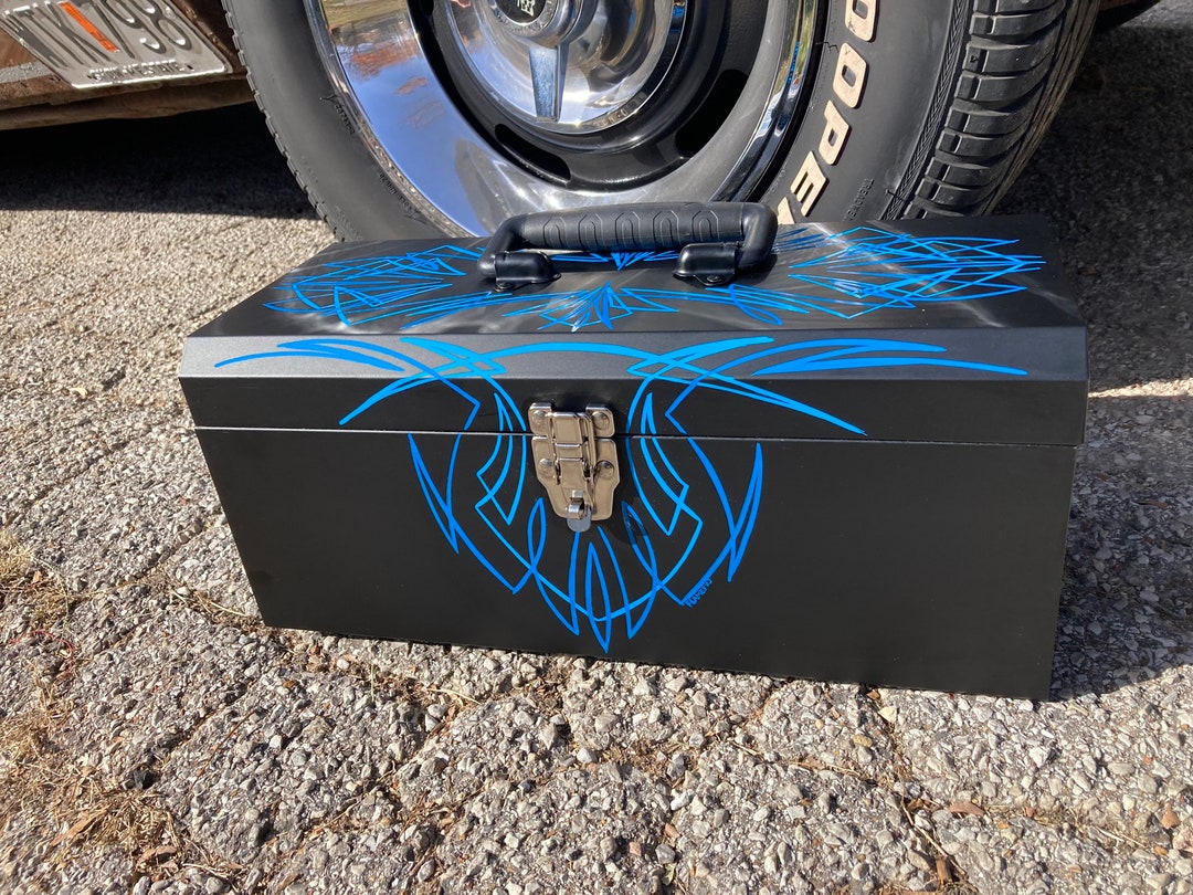Blue Pinstripe Toolbox Hotrod Rockabilly - Etsy