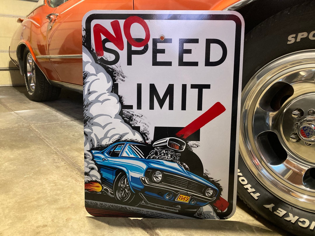 1969 Chevy Camaro Hand Painted Speed Limit Sign Garage Street Machine ...