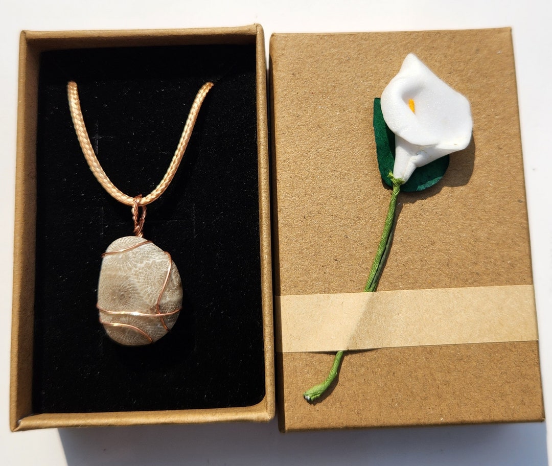 Petoskey Stone Necklace Choose Your Own Necklace Color Hand Made Wire ...