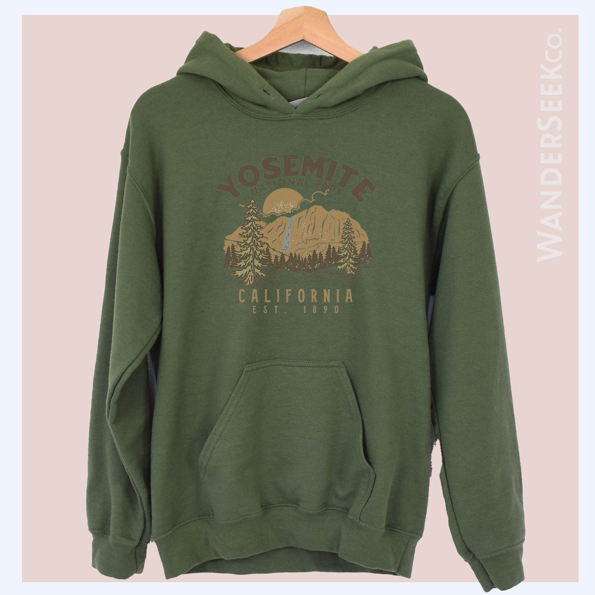 Yosemite National Park Hoodie, California Vintage Sweater, Forest-core ...