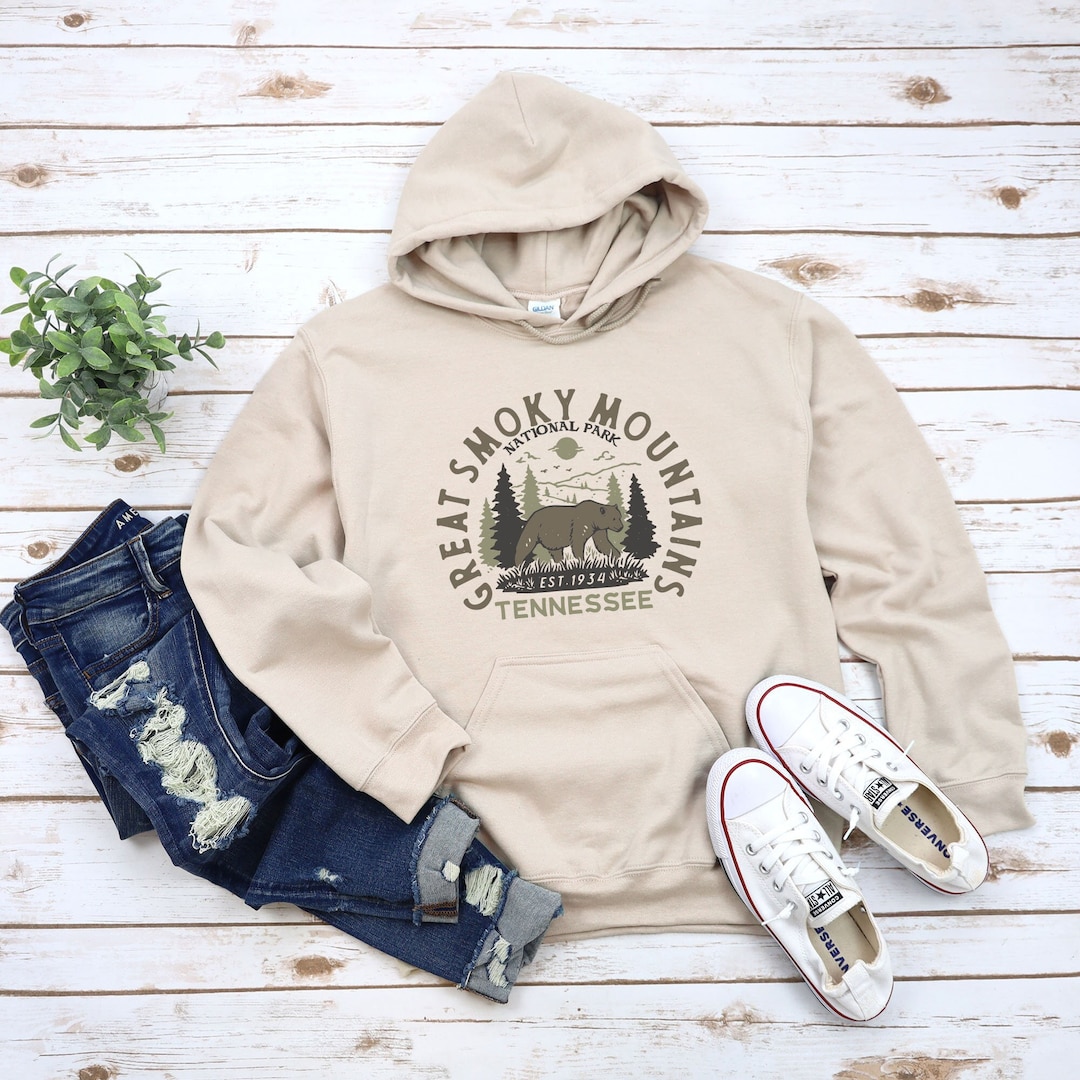 Great Smoky Mountains Hoodie, Vintage National Park Tennessee Sweater ...