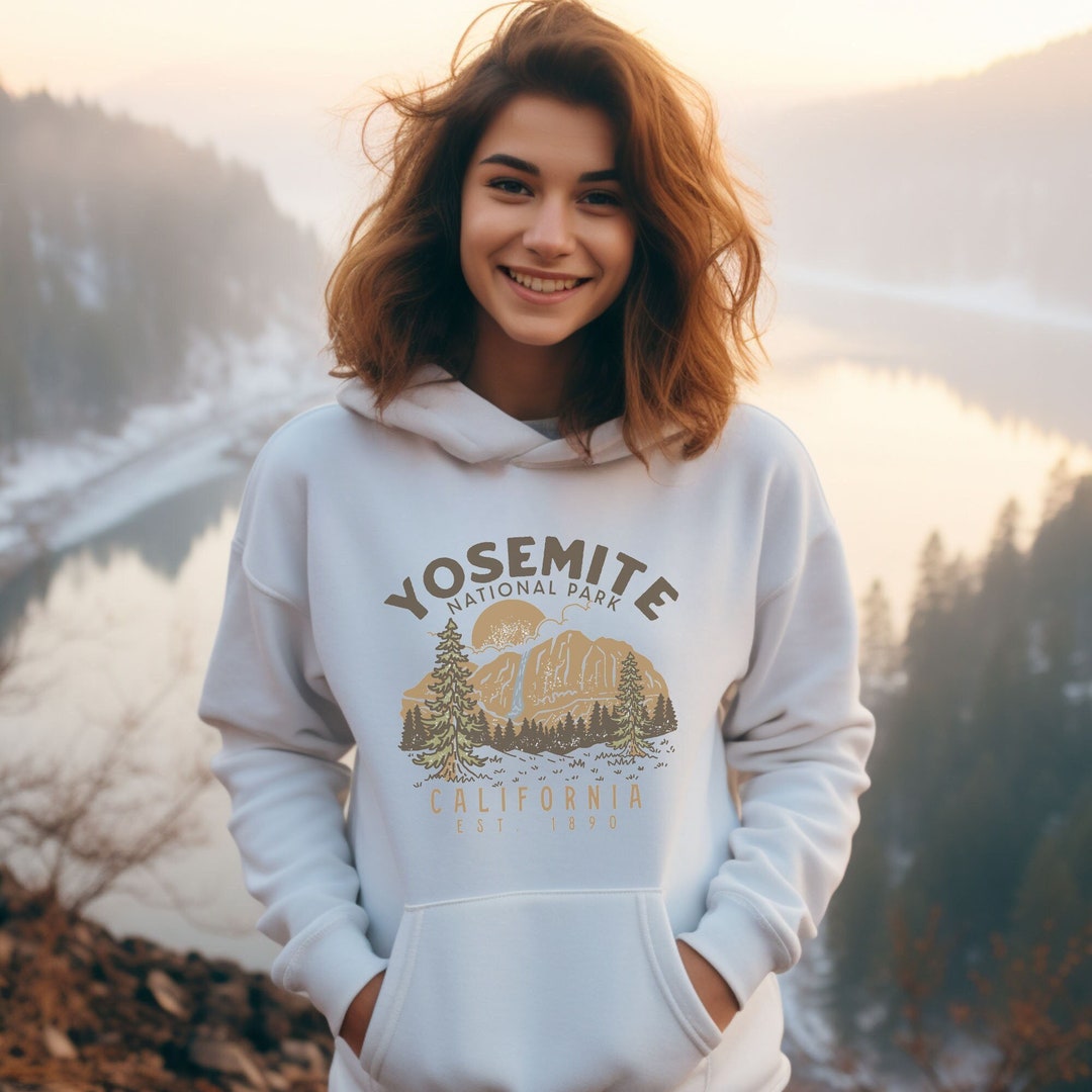 Yosemite National Park Hoodie, California Vintage Sweater, Forest-core ...