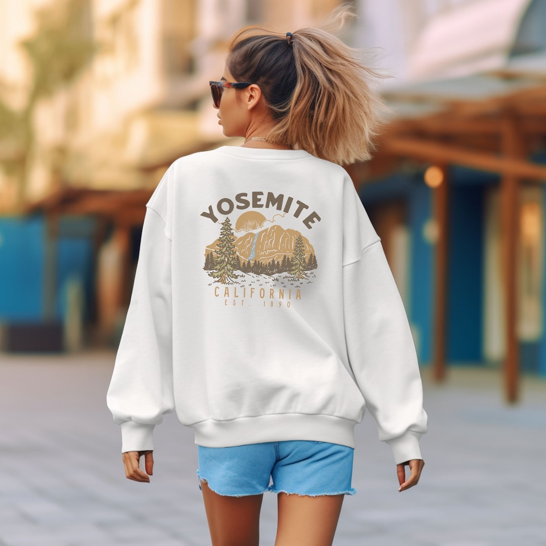 Yosemite Sweatshirt Back, Yosemite National Park California Vintage ...