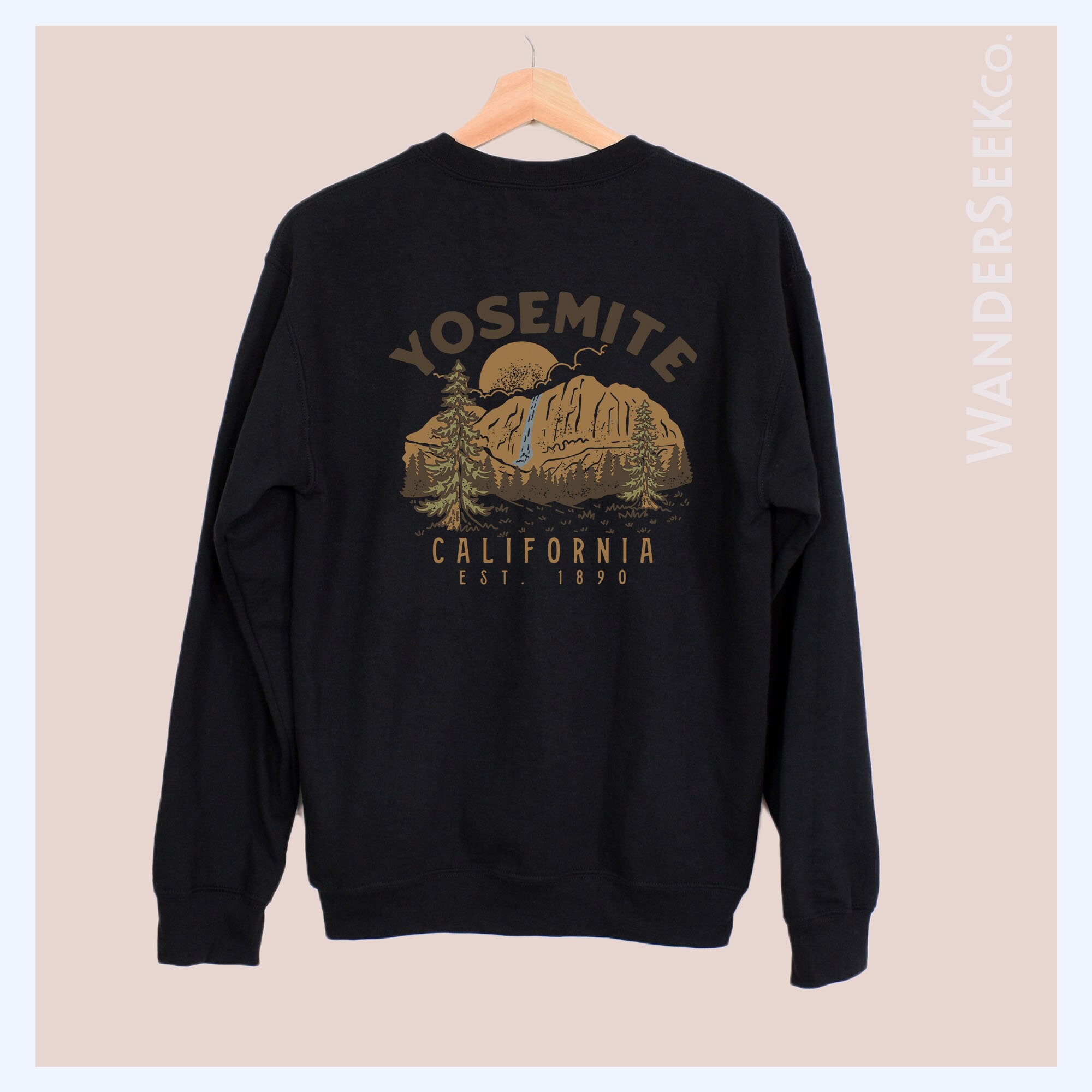Yosemite Sweatshirt Back, Yosemite National Park California Vintage ...