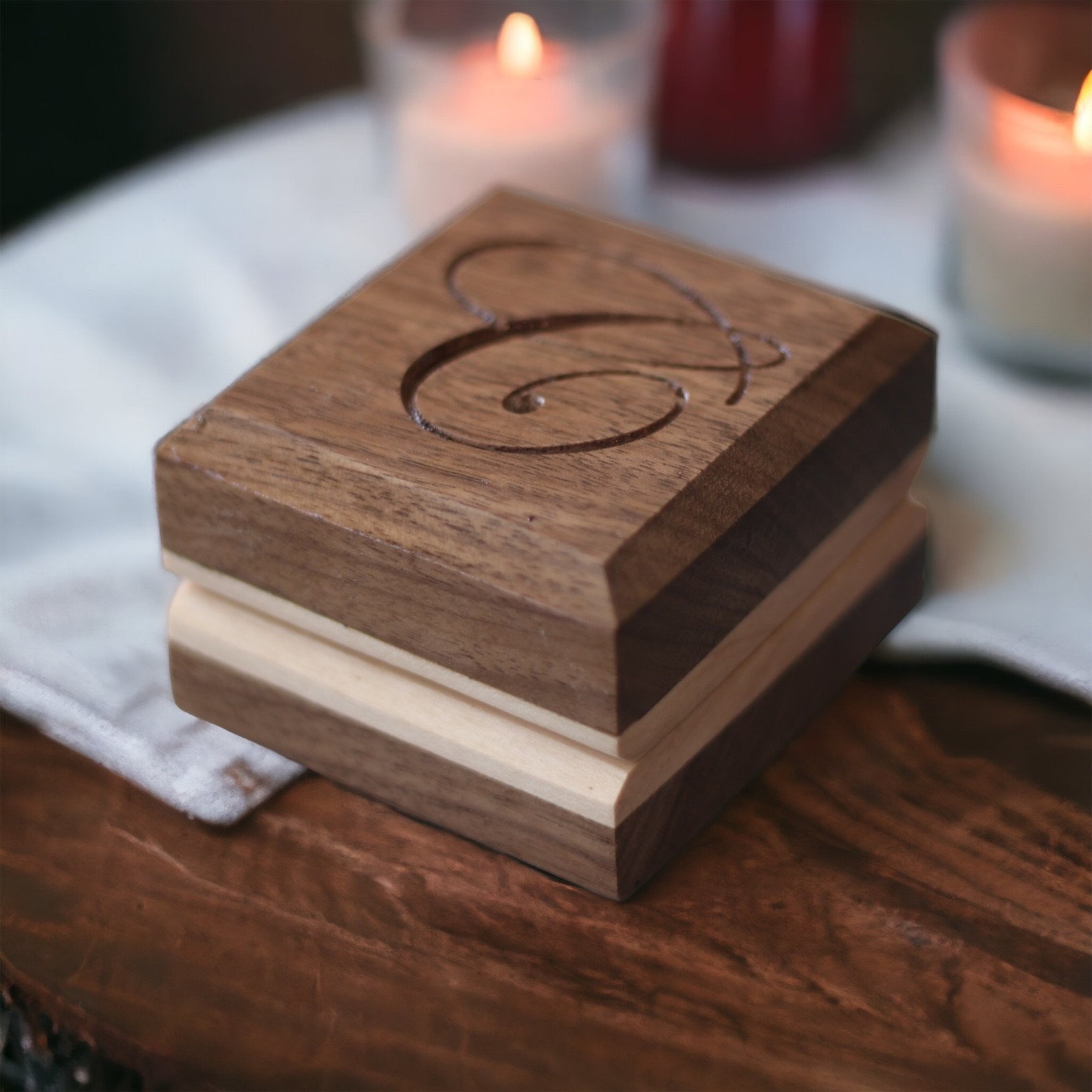 Wedding, Engagement, Proposal Ring Box, Double Ring Box, Personalized ...