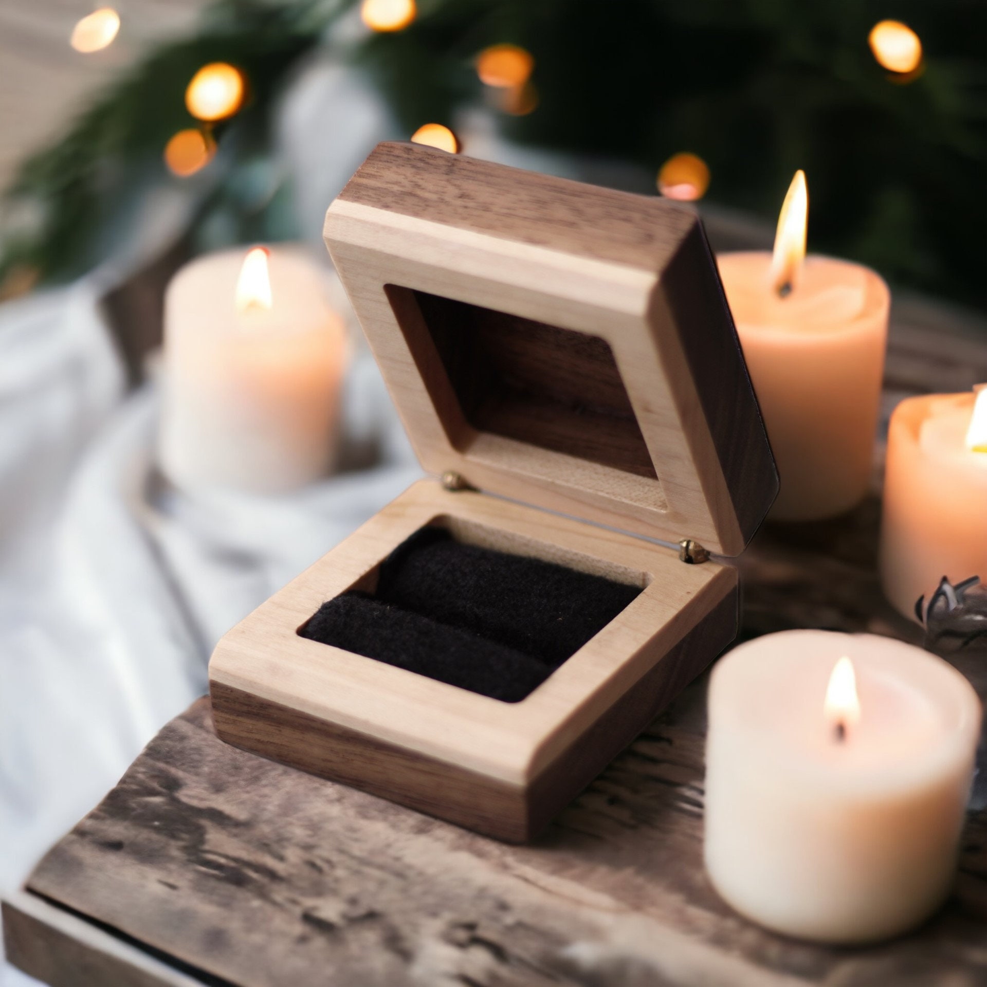 Wedding, Engagement, Proposal Ring Box, Double Ring Box, Personalized ...