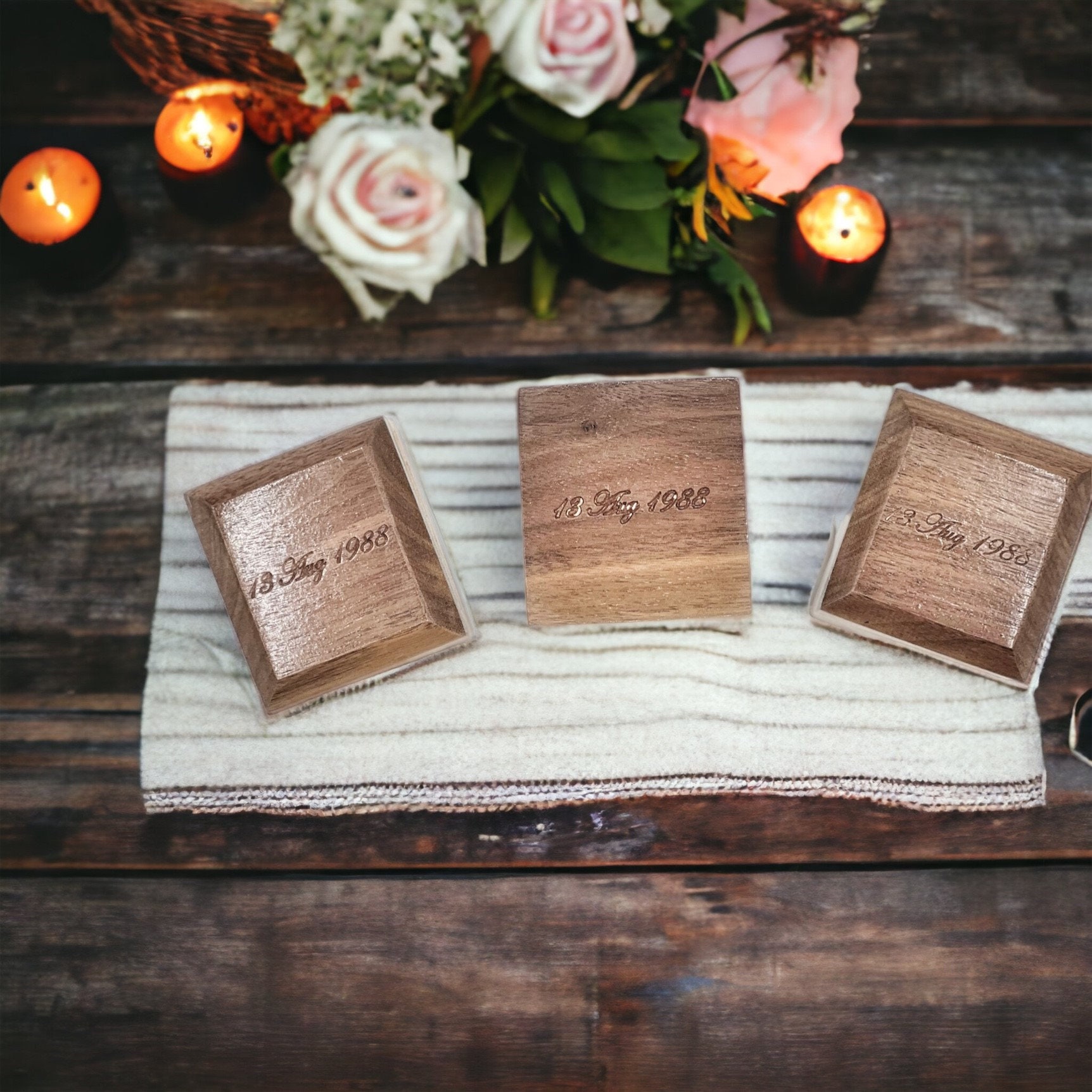 Wedding, Engagement, Proposal Ring Box, Double Ring Box, Personalized ...