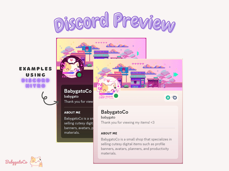 Set of 2 Cute Animated Pastel Pixel Twitch & Discord Profile Banner ...