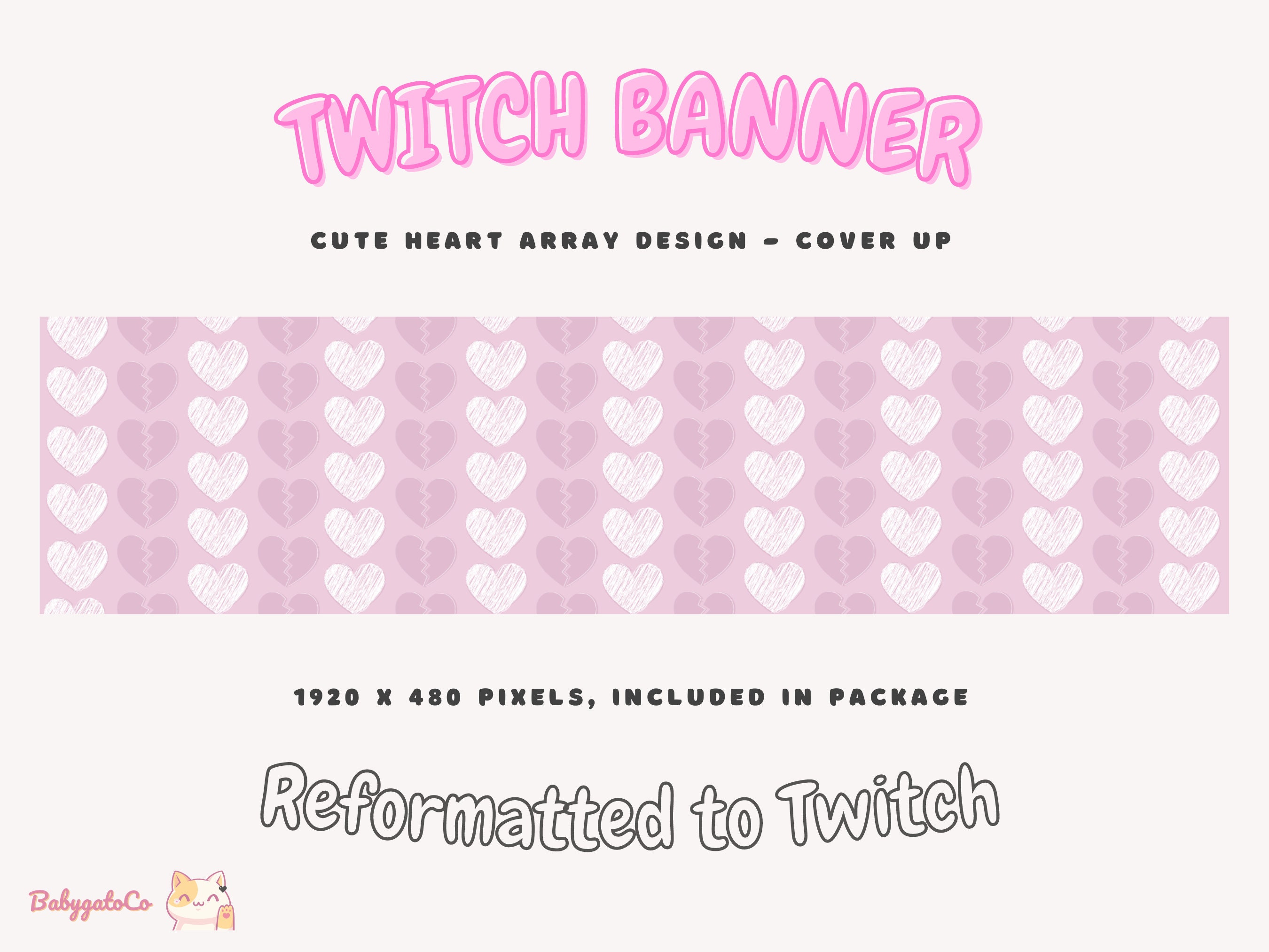 Set of 3 Animated Pink and White Hearts Discord & Twitch Profile Banner ...