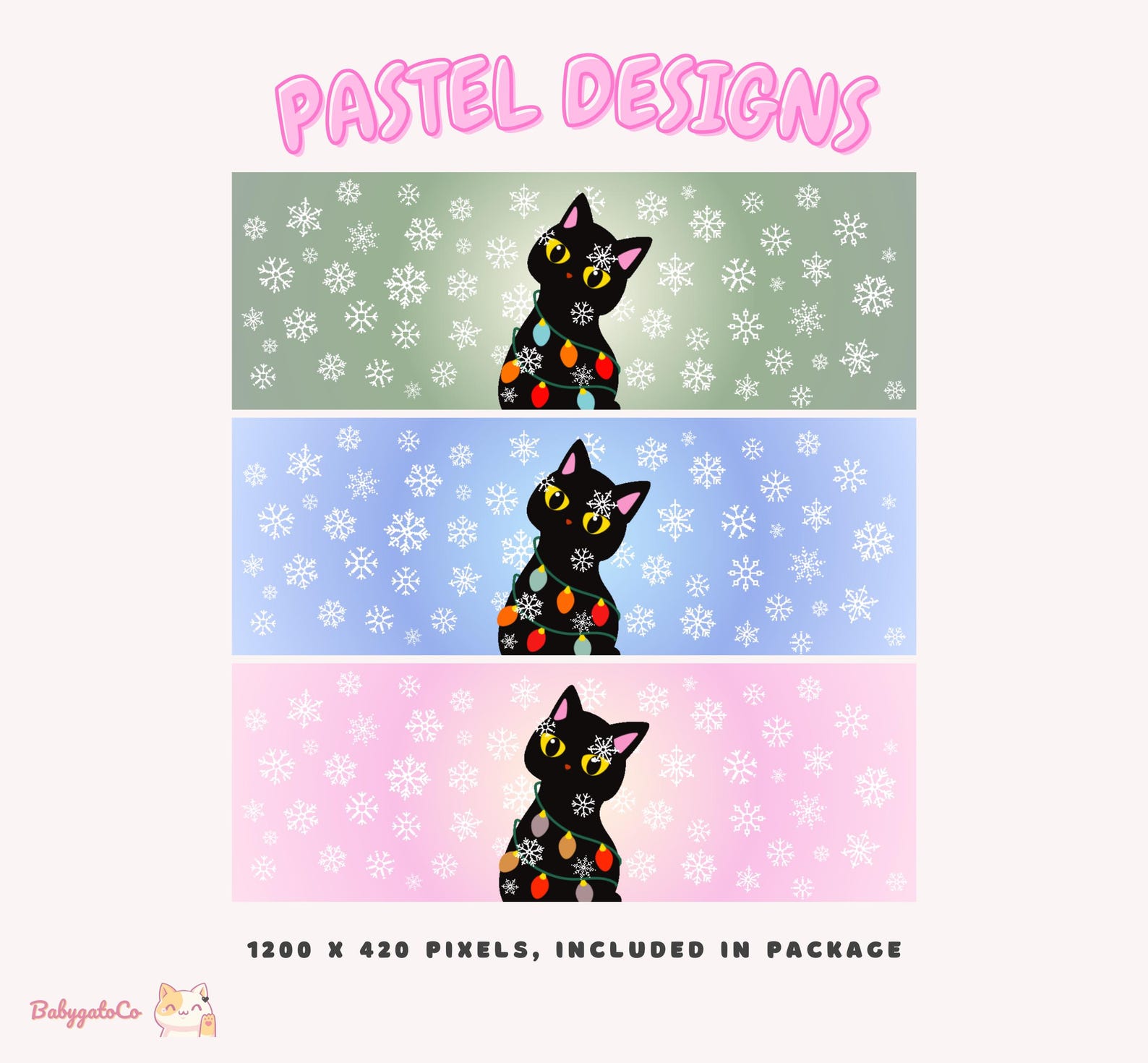Set of 5 Animated Light Holiday Winter Discord Profile Banners for ...