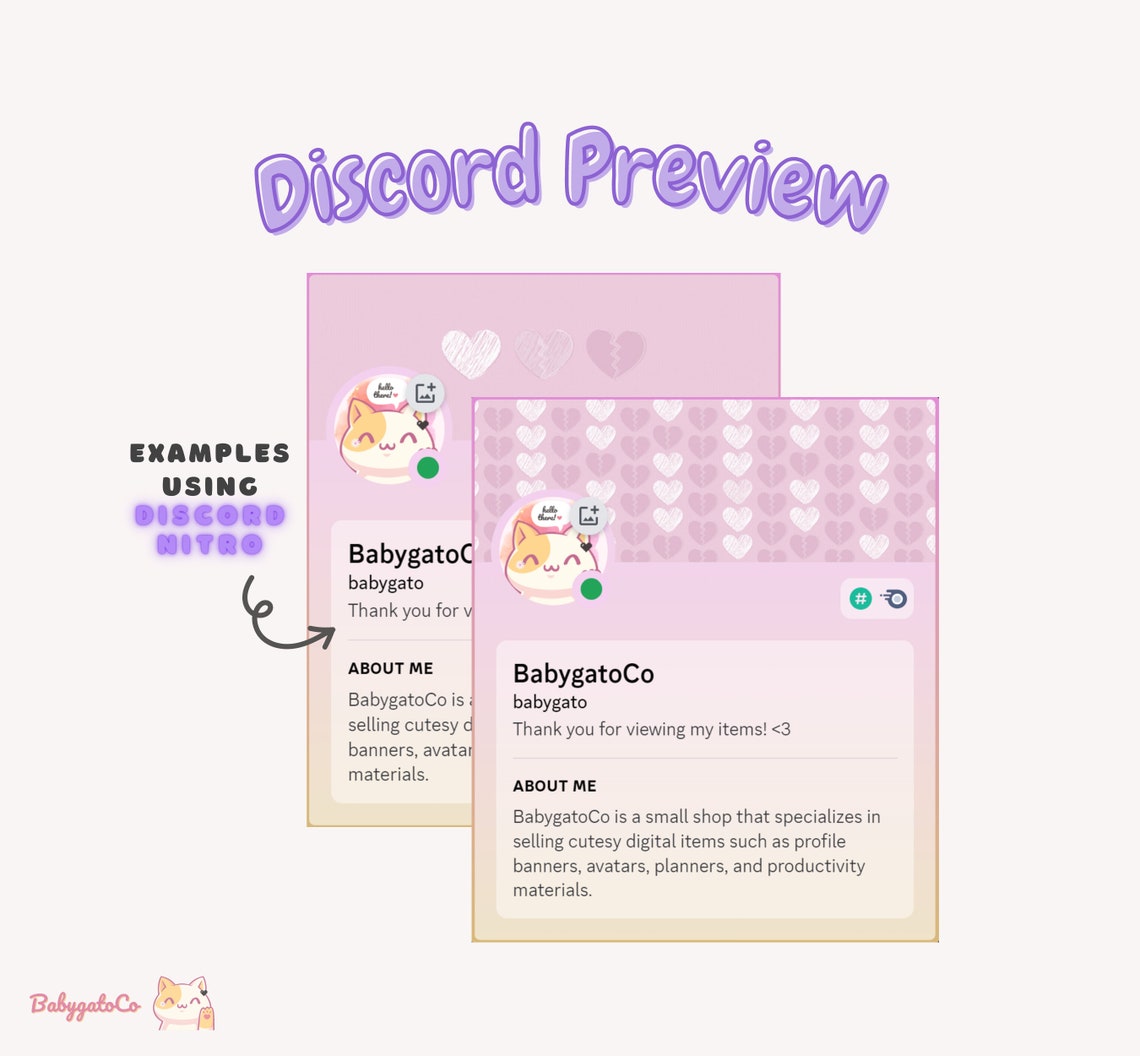 Set of 3 Animated Pink and White Hearts Discord & Twitch Profile Banner ...