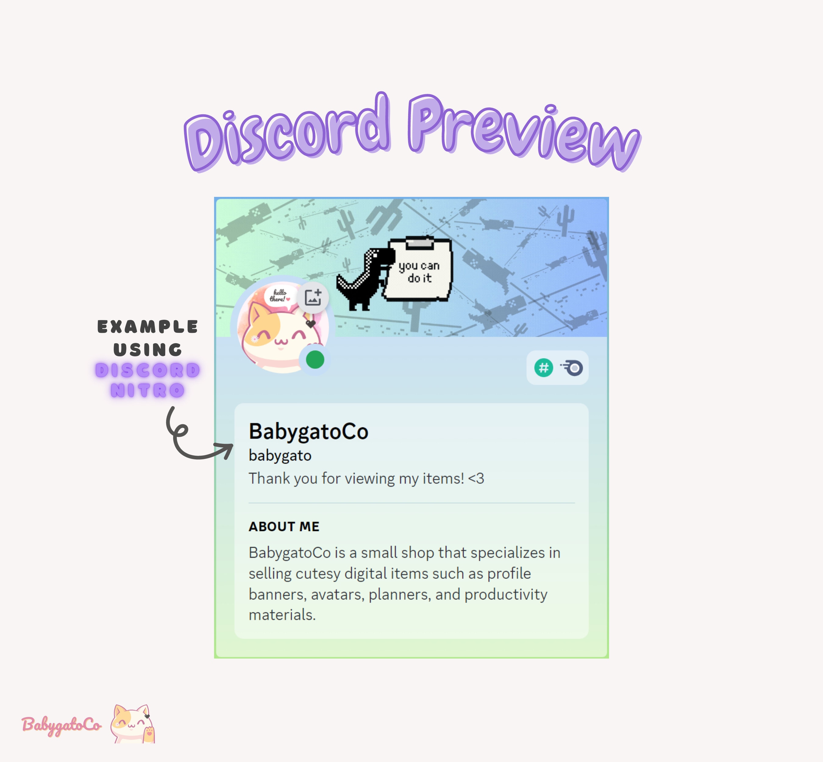 Set of 2 Cute Animated Dino Run Discord & Twitch Profile Banner Believe ...