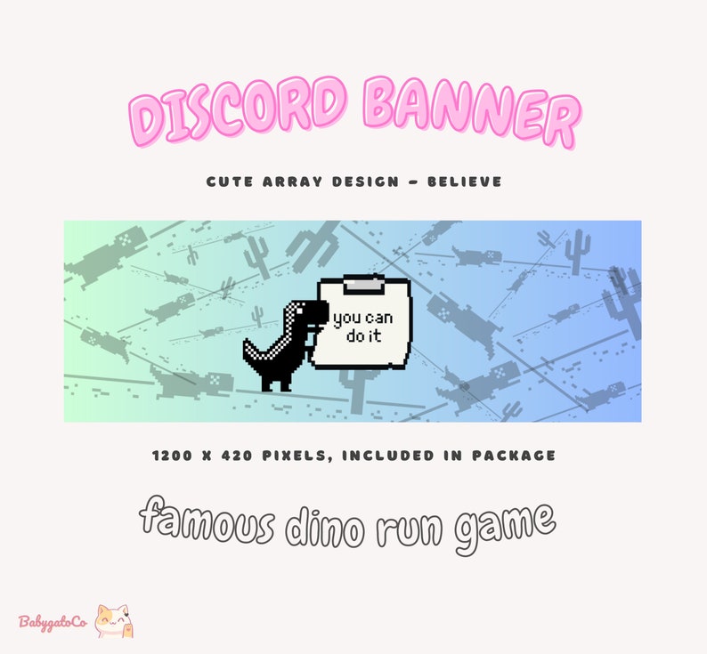 Set of 2 Cute Animated Dino Run Discord & Twitch Profile - Etsy