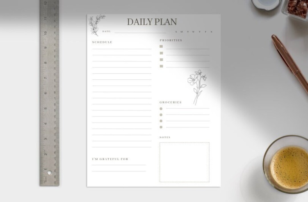 Daily Planner, Fillable Daily Planner, Detailed Productivity Planner ...