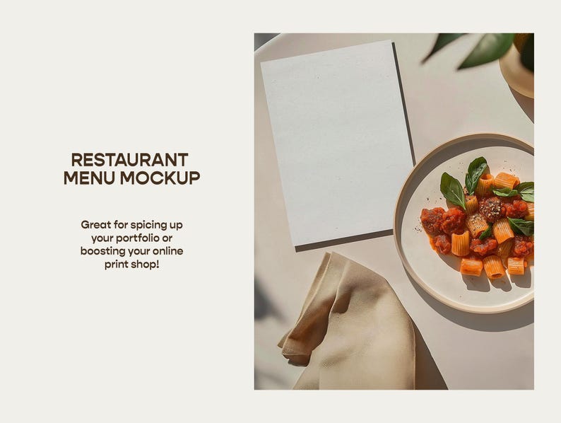 High-quality Soft Light Menu Mockup Elegant White Plate and Soft Light ...