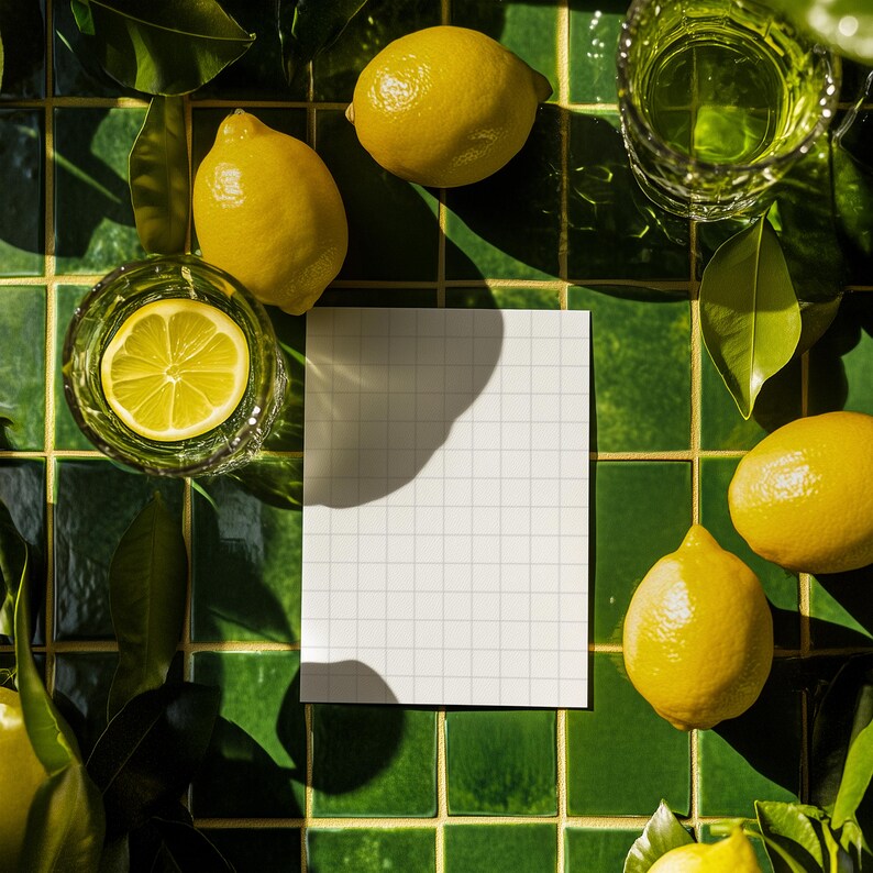 Lemon Card Mockup: Stationery Branding PSD Template (digital Download ...