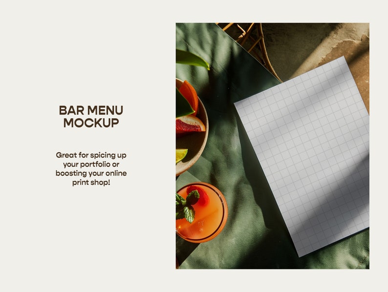 A4 PSD Bar Menu Template Mockup - Professional Template for Digital ...