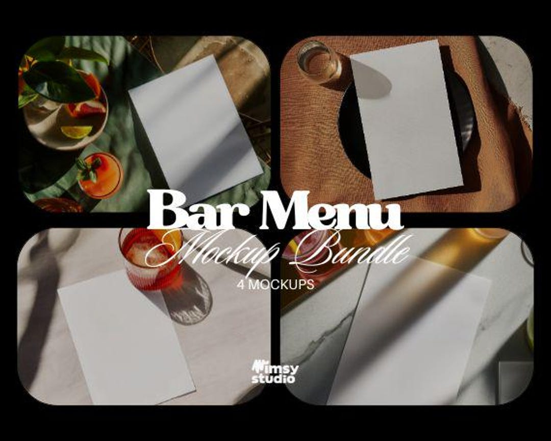 Ultimate Restaurant & Bar Mockup Bundle - Photorealistic Menu, Frame ...