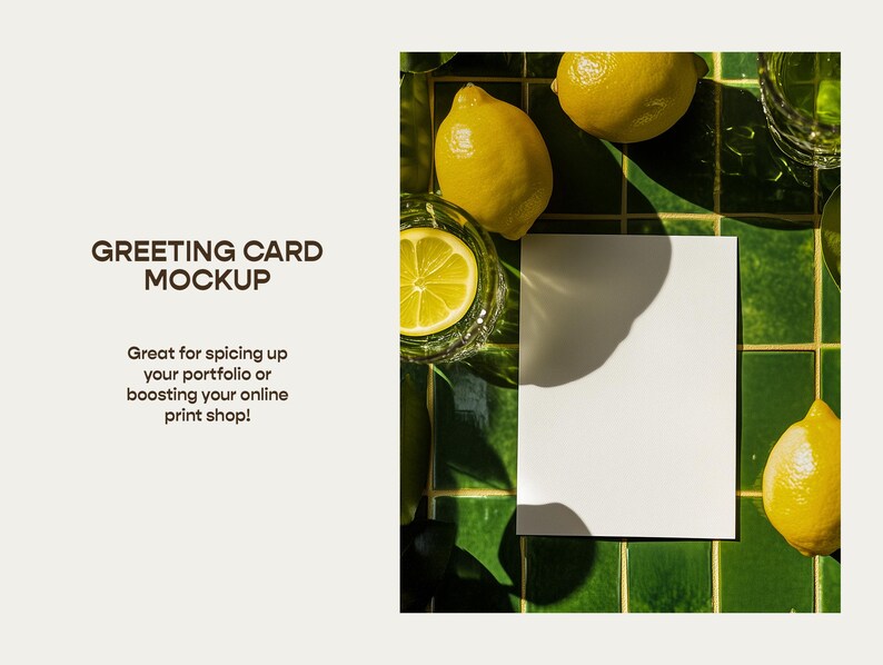Lemon Card Mockup: Stationery Branding PSD Template (digital Download ...