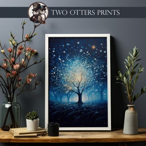 Enchanting Fantasy Art Print | Starry Night Tree Home Decor - Etsy