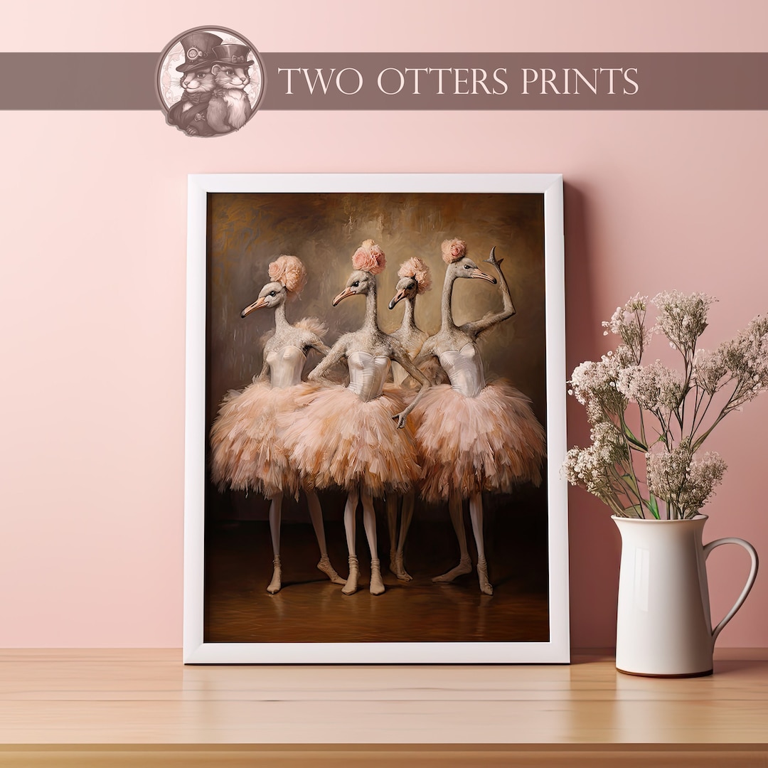 Ballet-dancing Ostriches Art Print | Classical Elegance Meets Playful ...
