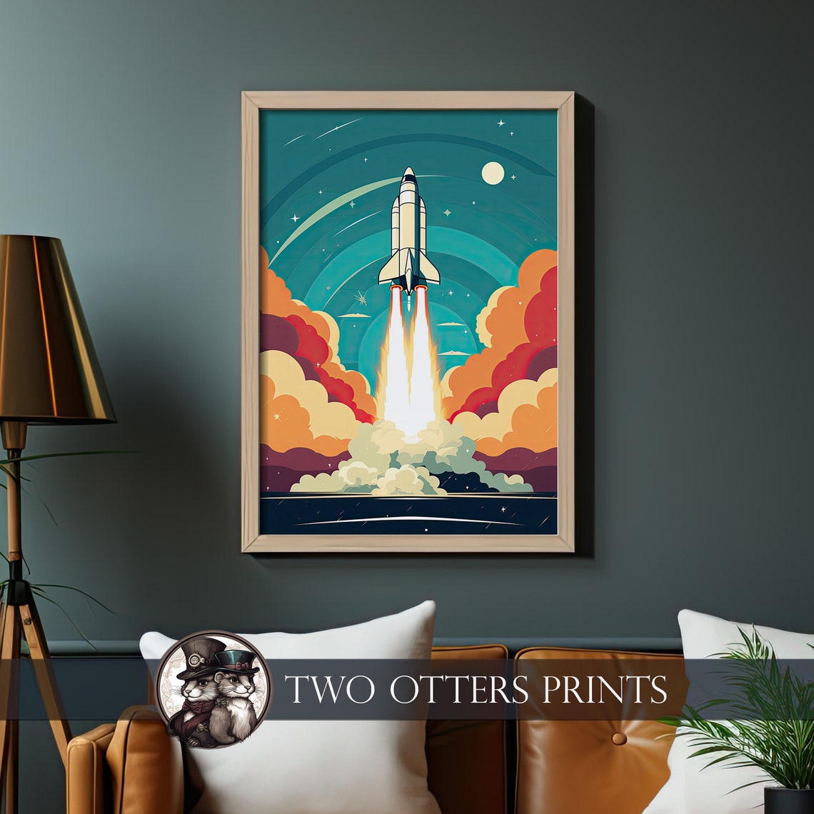 Retro Space Art Print | Cosmic Odyssey | Nostalgic Home Decor | for ...