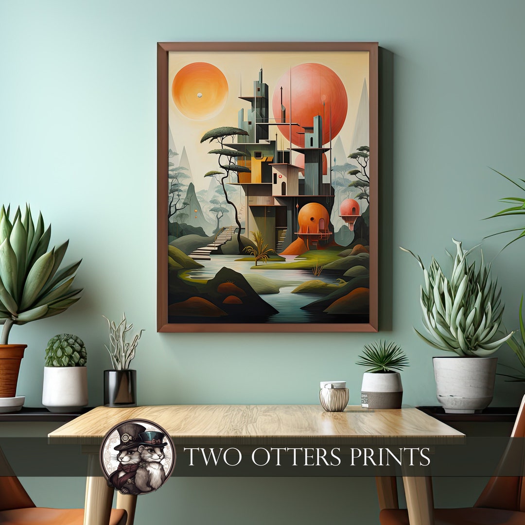 Surreal Building Art Print for Striking Home Decor | Futuristic and ...