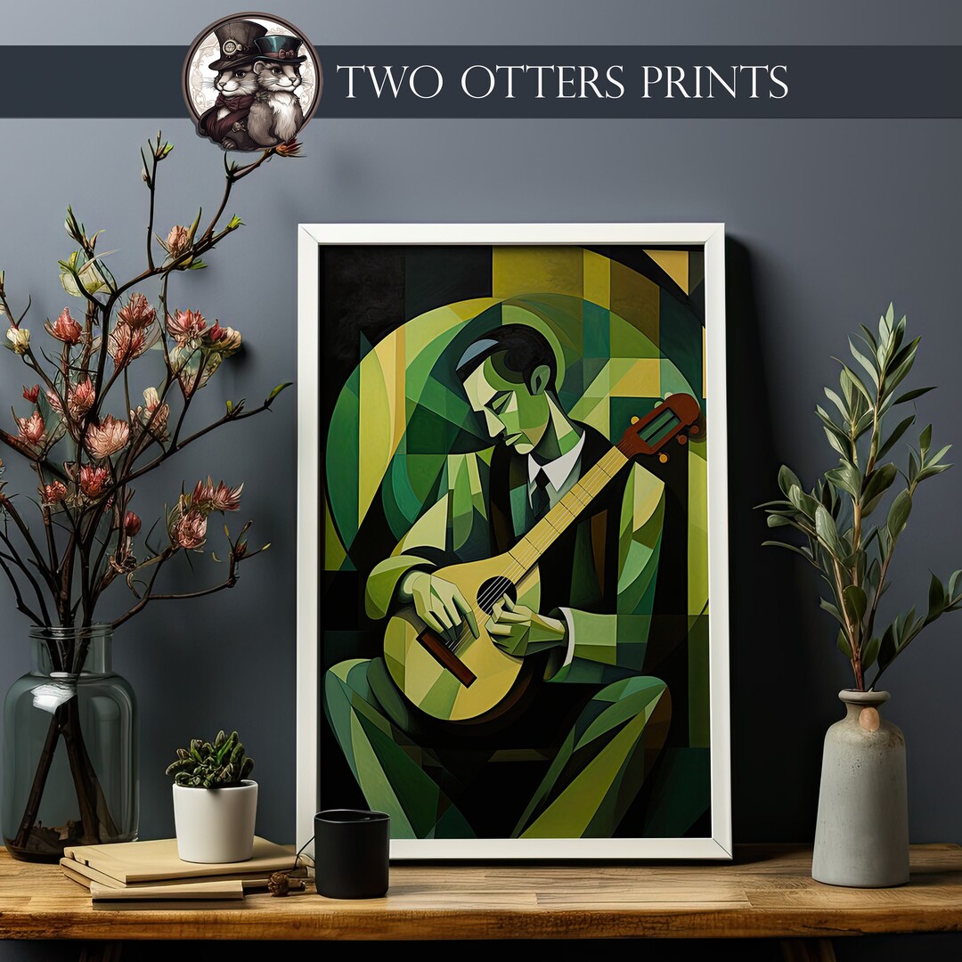 Neo-cubism Art Print | Abstract Mandolin Serenade | Music Lovers, Music ...