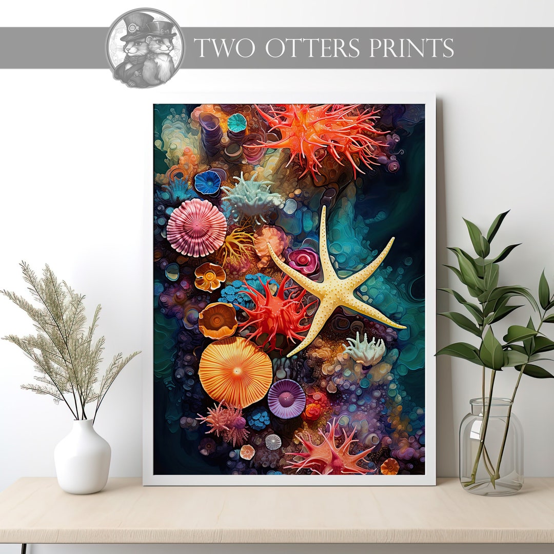 Oceanic Kaleidoscope: Vibrant Tide Pool Art Print for Captivating Home ...