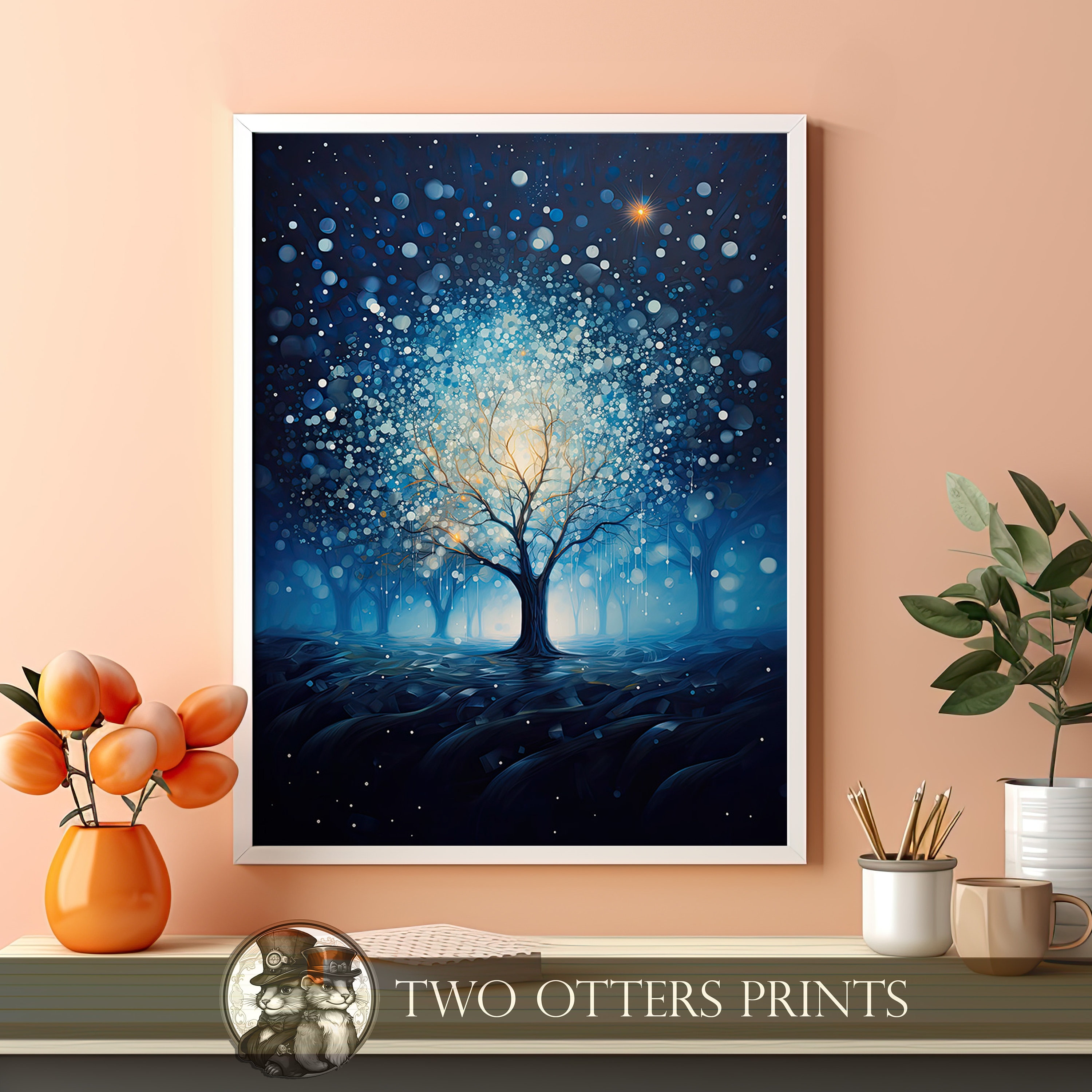 Enchanting Fantasy Art Print Starry Night Tree Home Decor - Etsy