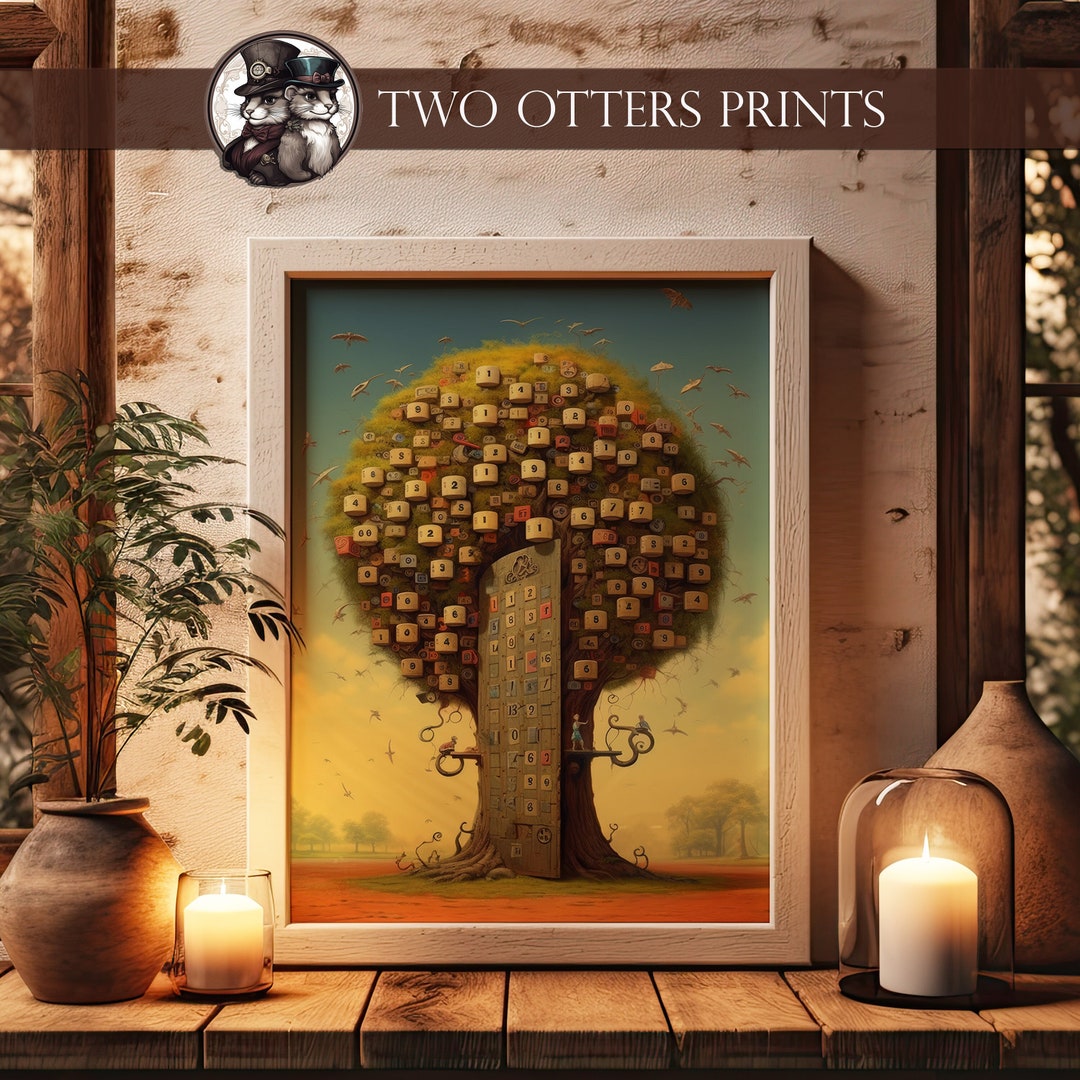 Surreal Password Tree Art Print | Cryptic and Mysterious Painting - Etsy