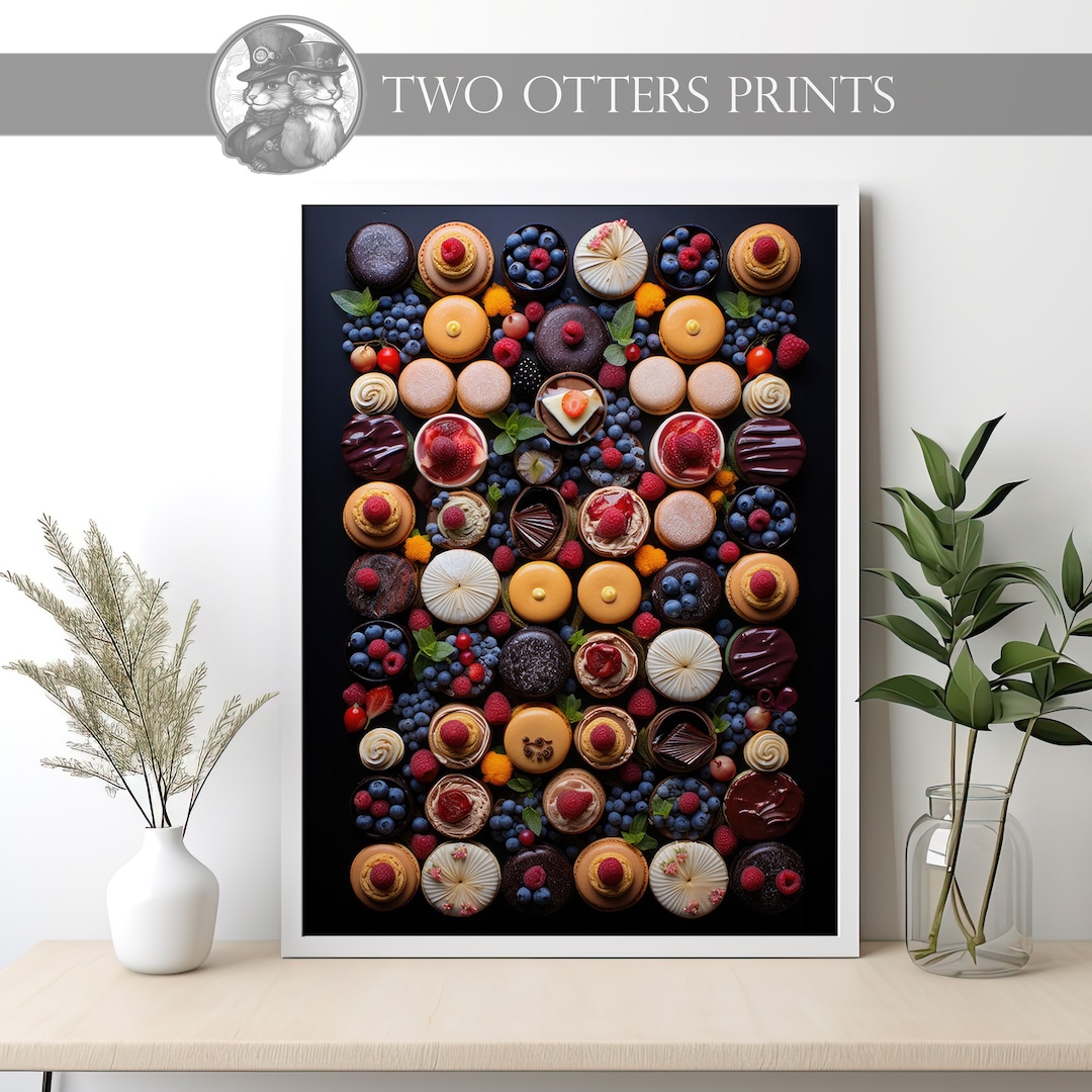 Brightly Colored Pastries Art Print | Flat Lay | for Bakers, Cooks, and ...