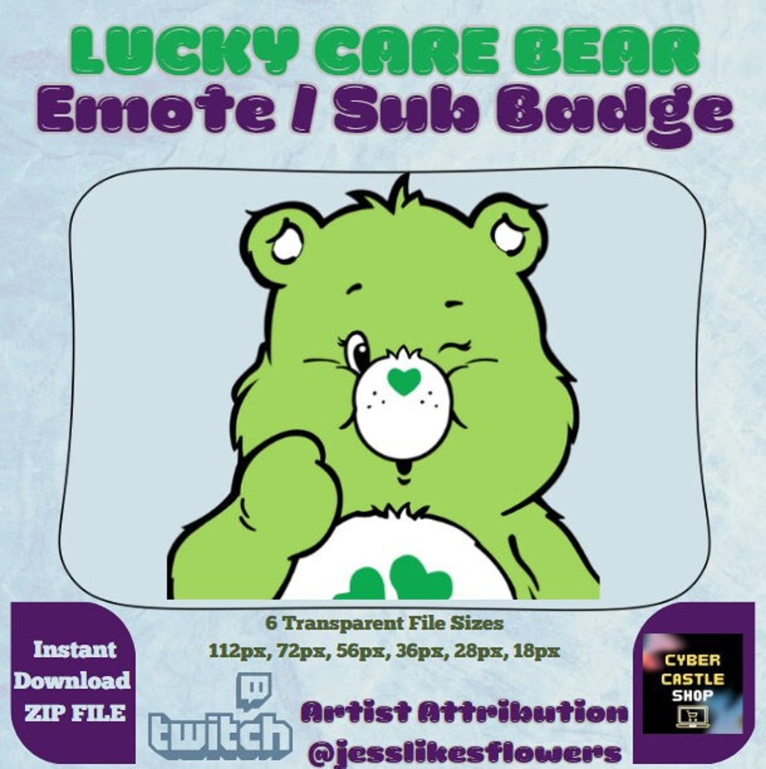 Wink Lucky Care Bear Emote or Sub Badge Twitch Cute - Etsy
