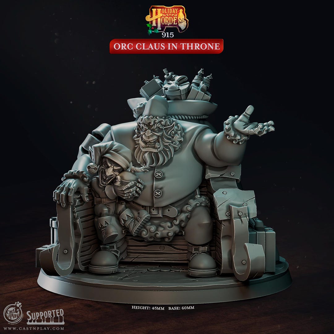 Orc Clause on Throne by Cast N Play - Etsy