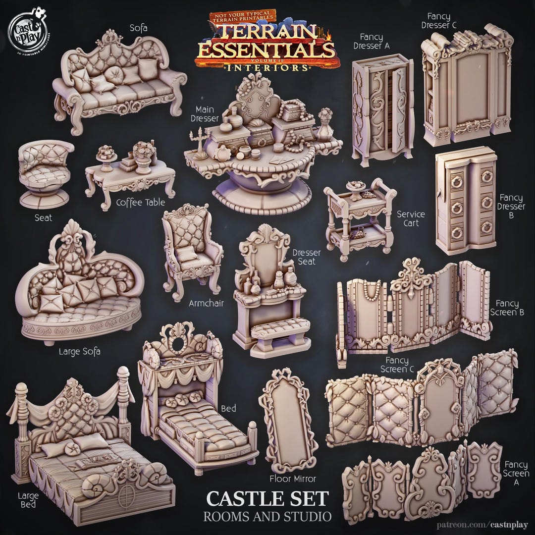Castle Rooms and Studio Scatter by Cast N Play's Terrain Essentials - Etsy