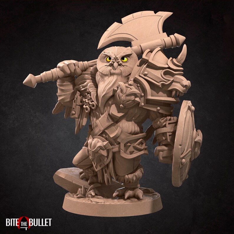 Owlfolk Barbarian - Owl Tengu/kenku Fighter - 2 Variations - Etsy