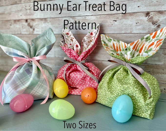 Reversible Easter Bunny Treat Bags Printable Sewing Pattern and ...