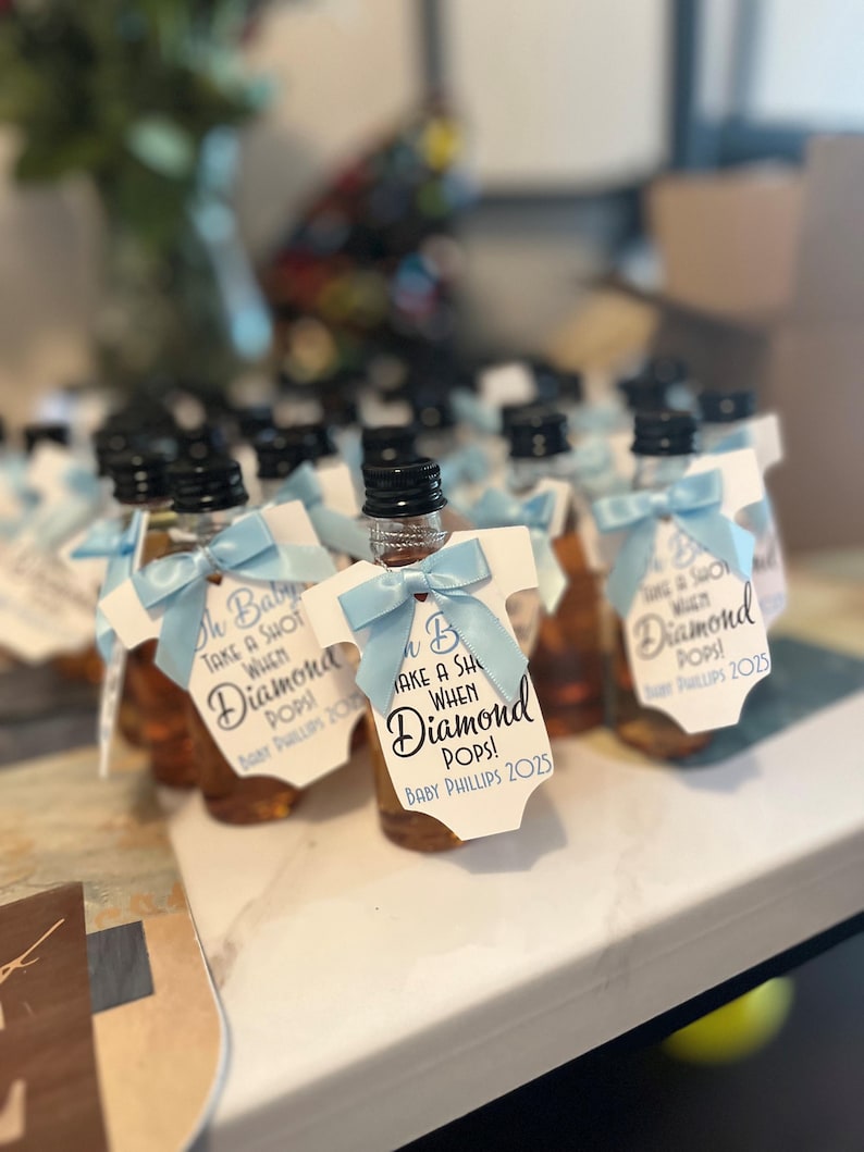 Custom Baby Shower Bottle Tags: Mini Liquor Favors - Etsy