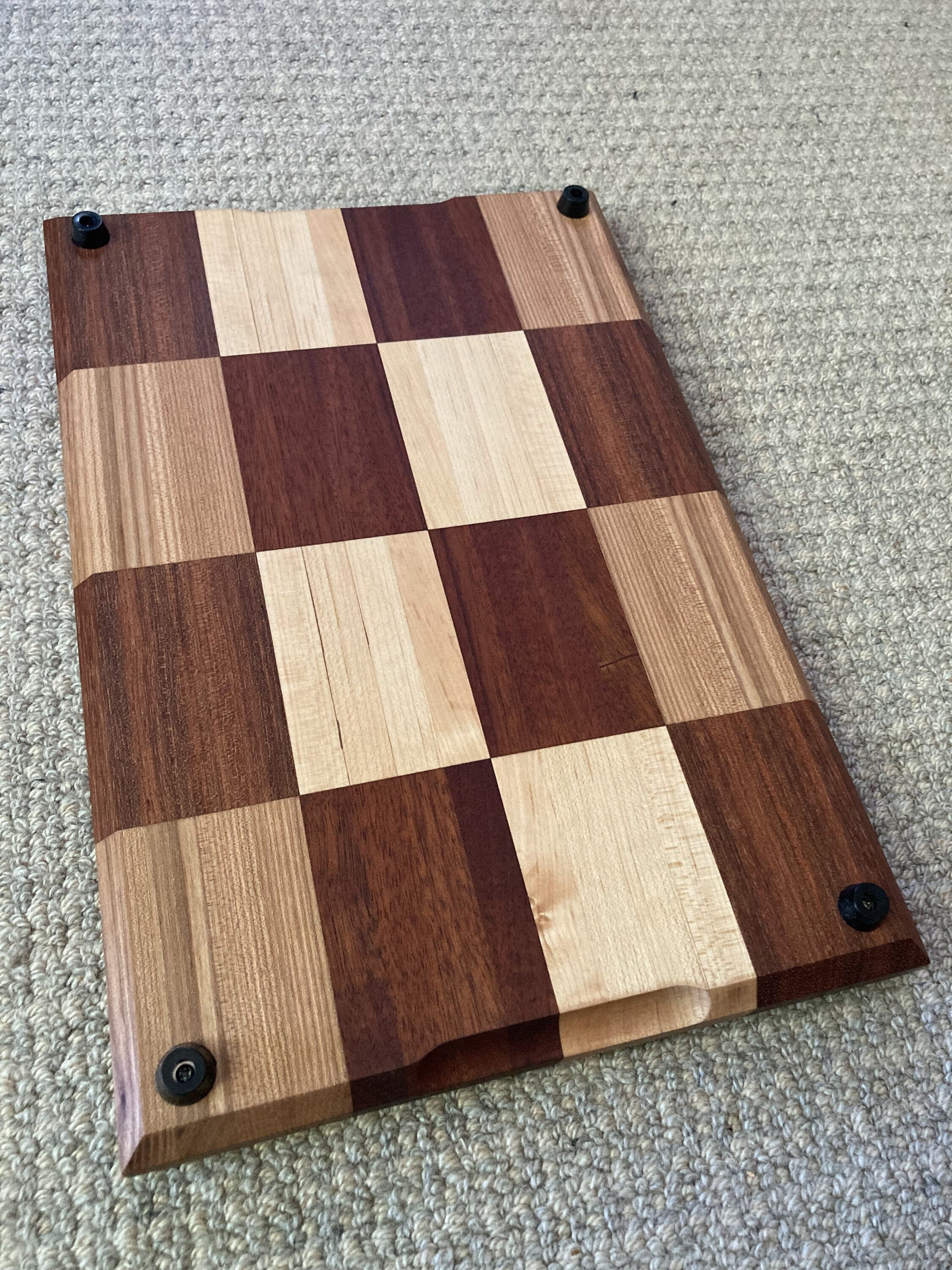 Checkerboard Edge Grain Cutting Board With Juice Groove - Etsy