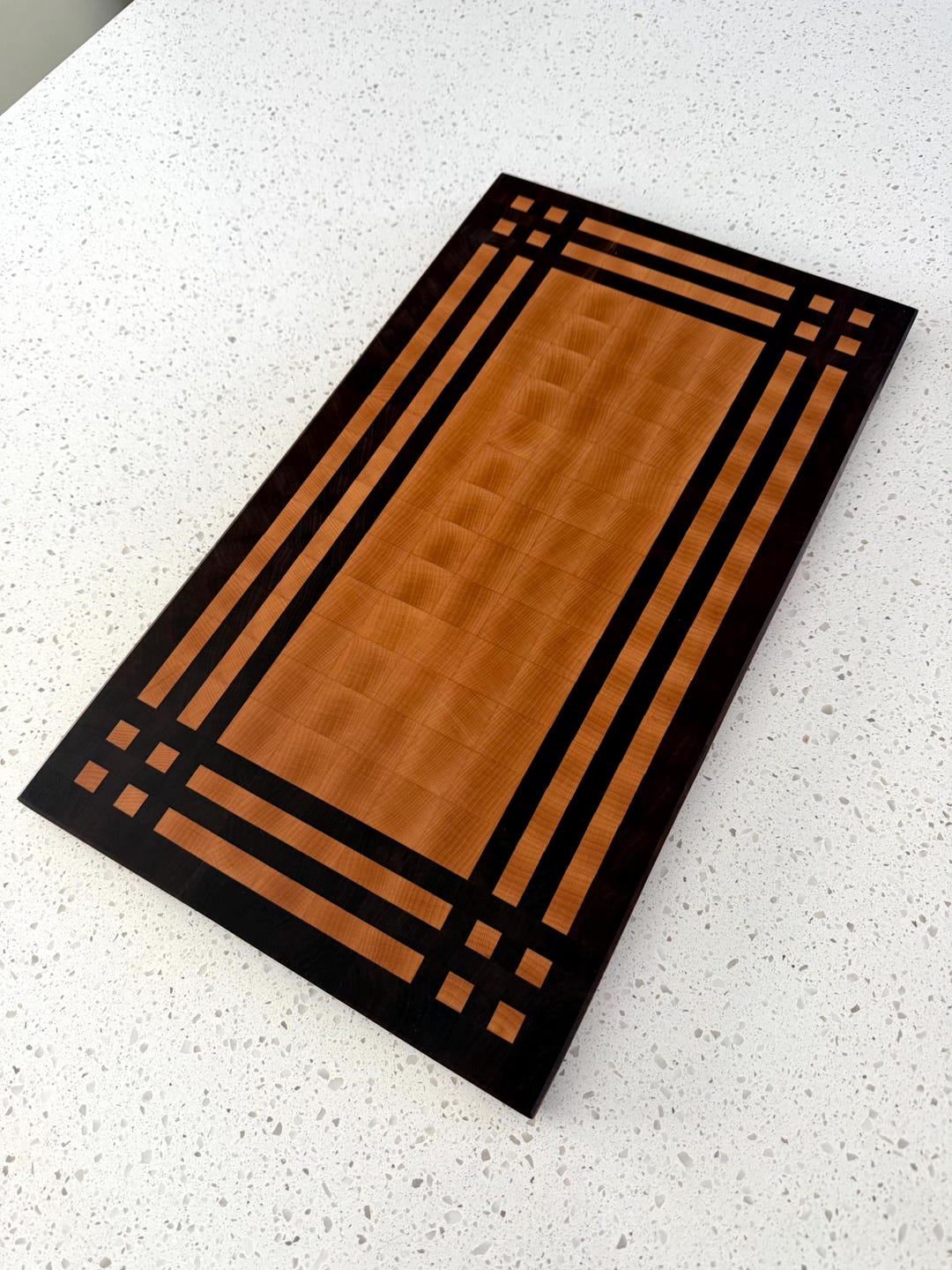 Four Corners Pattern End Grain Serving Board - Etsy