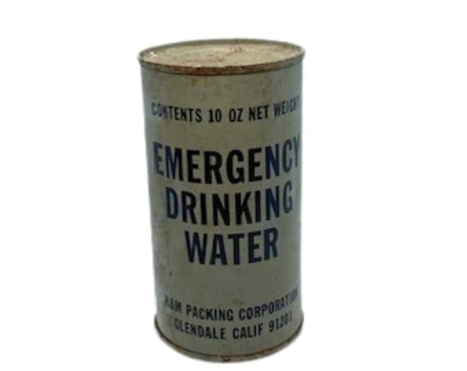 Vintage 1950s Cold War Era Emergency Drinking Water Can, Classic ...