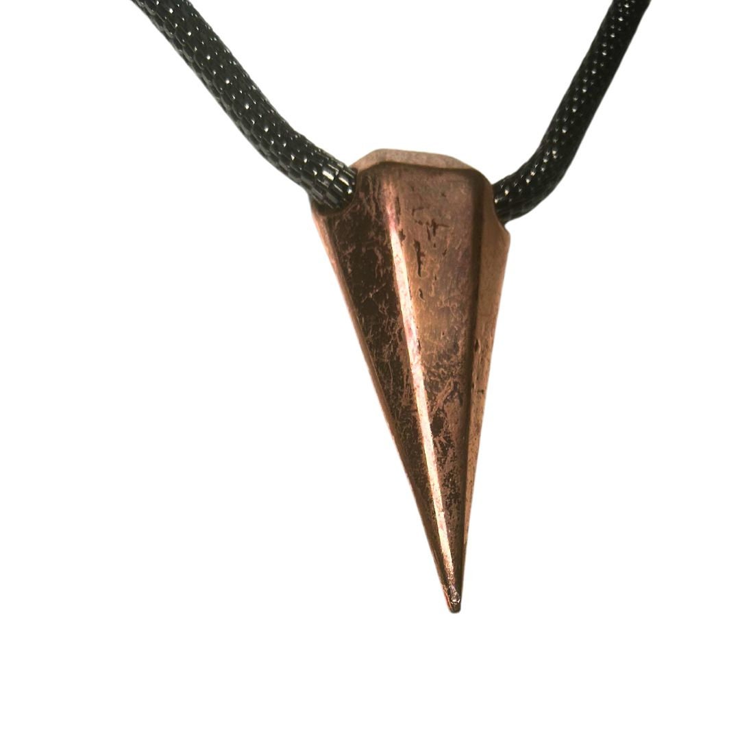 Vintage Distressed Metal Rose Gold Spike Pendent Necklace, Gothic ...