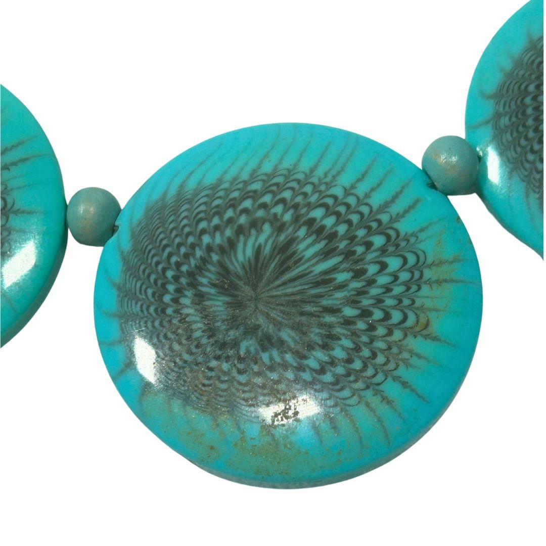 Vintage Turquoise Color Statement Necklace, Maximalist Jewelry Piece ...