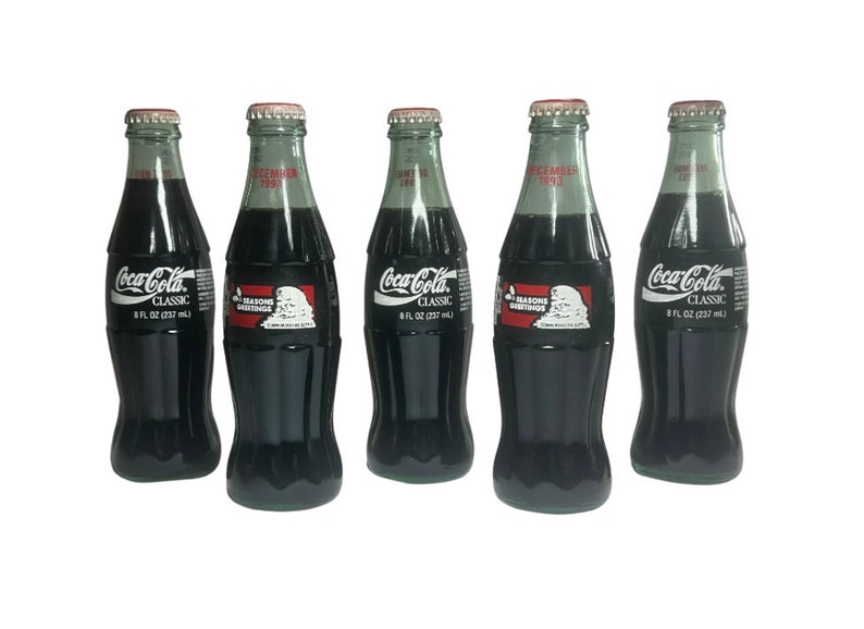 Vintage 1993 Coca Cola Santa Bottle: Seasons Greetings Collectible - Etsy